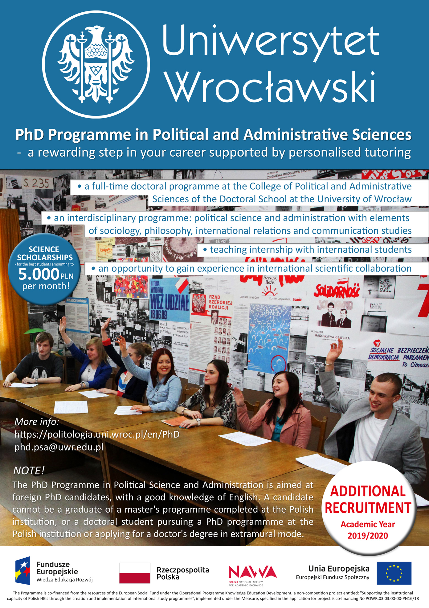 Additional recruitment - PhD Programme in Political and Administrative ...